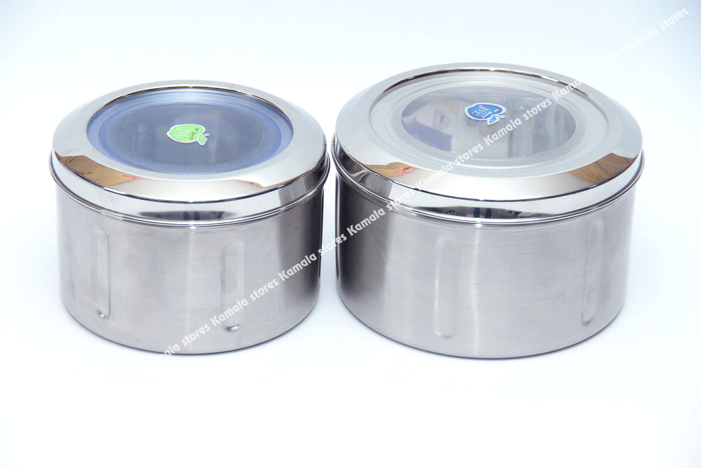JVL Crystal Steel Canister with see through Lid / Unbreakable Storage ...